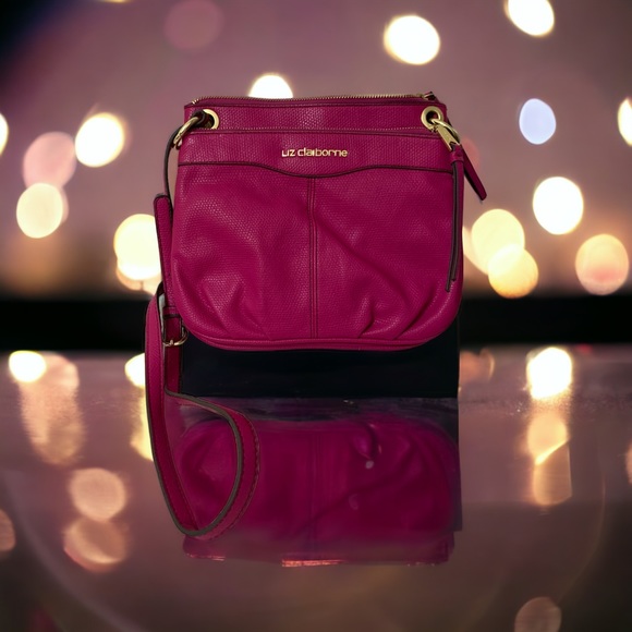 Liz Claiborne | Bags | Liz Claiborne Fuchsia Pink Purple Crossbody ...